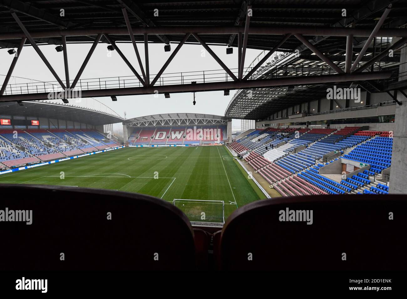 A general view of the DW Stadium, the home of Wigan Athletic Stock ...