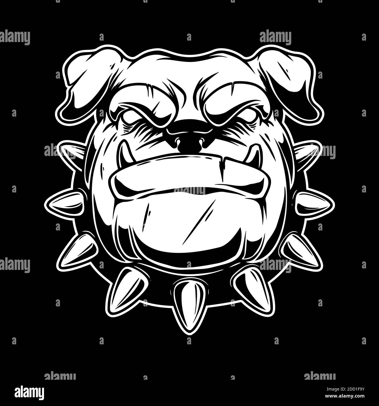 Illustration of boxer dog head in vintage monochrome style. Design ...