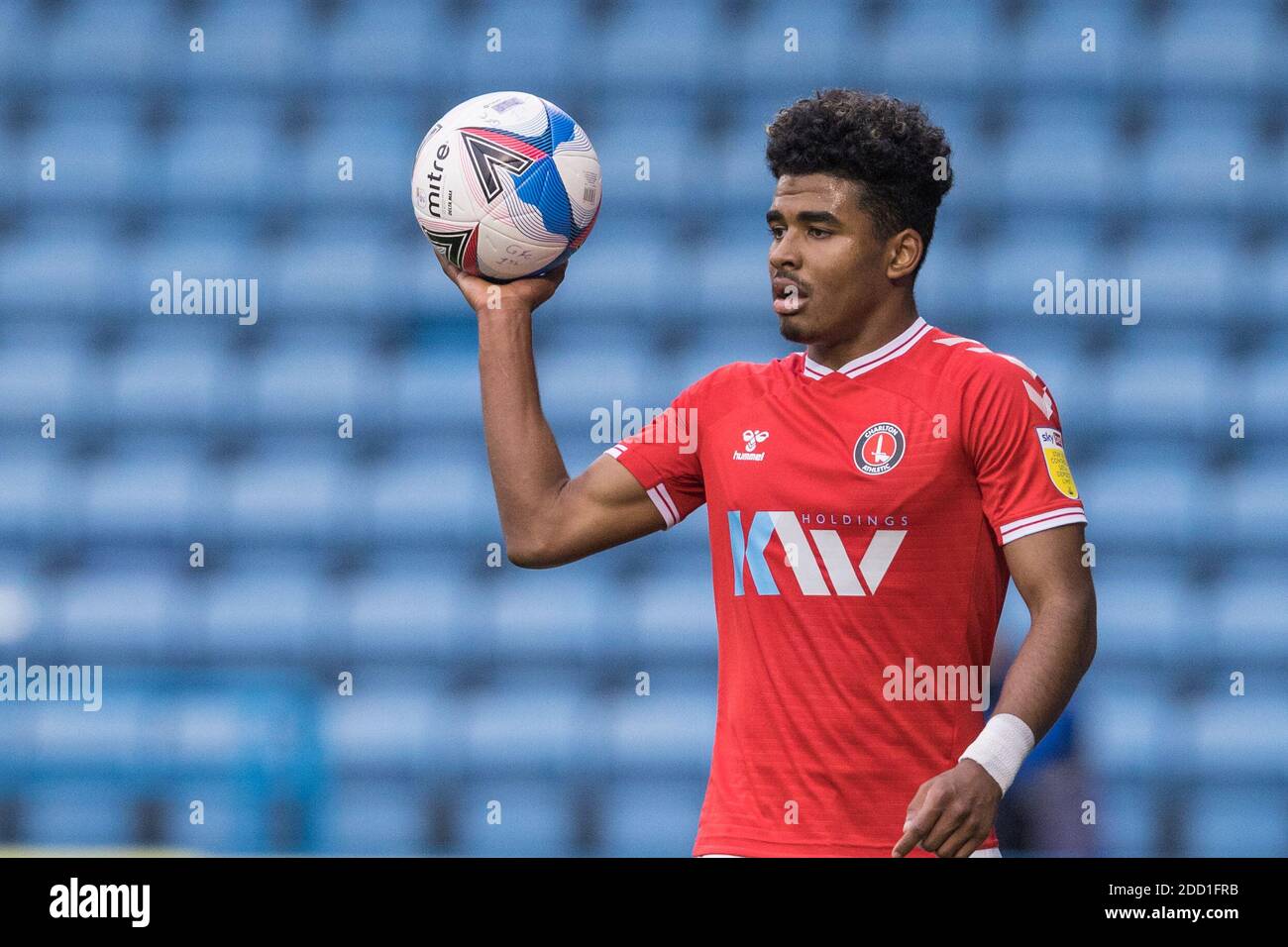 Ian Maatsen #22 of Charlton Athletic waiting for a throw in Stock Photo ...
