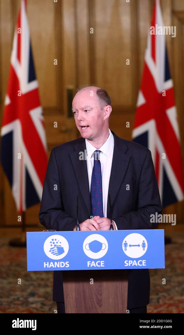 Chief Medical Officer Professor Chris Whitty during a media briefing in ...