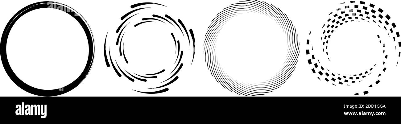 Spiral, swirl, twirl element set. Rotating circular shape Vector ...