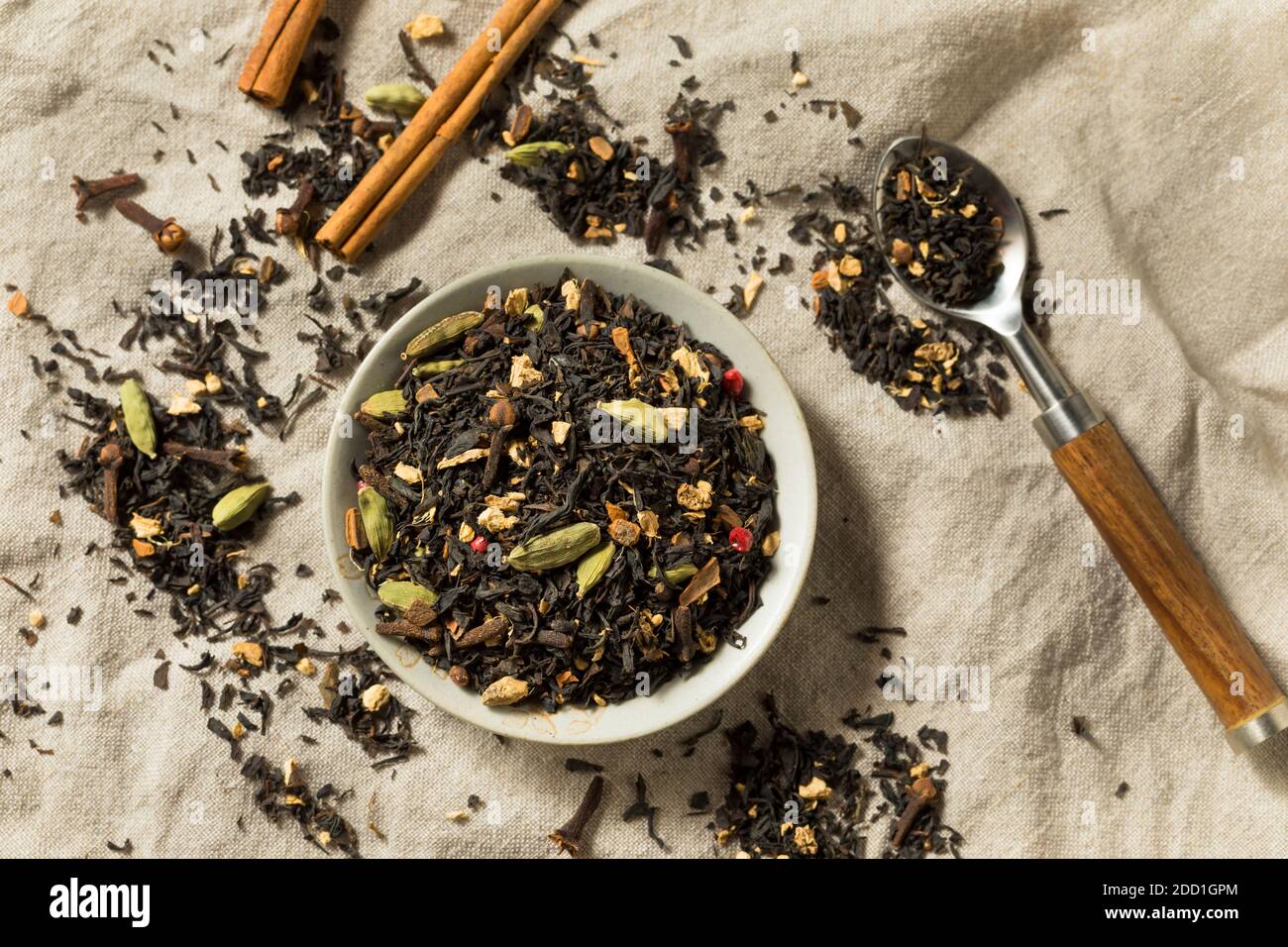 Dry Organic Chai Black Tea with Spices Stock Photo - Alamy
