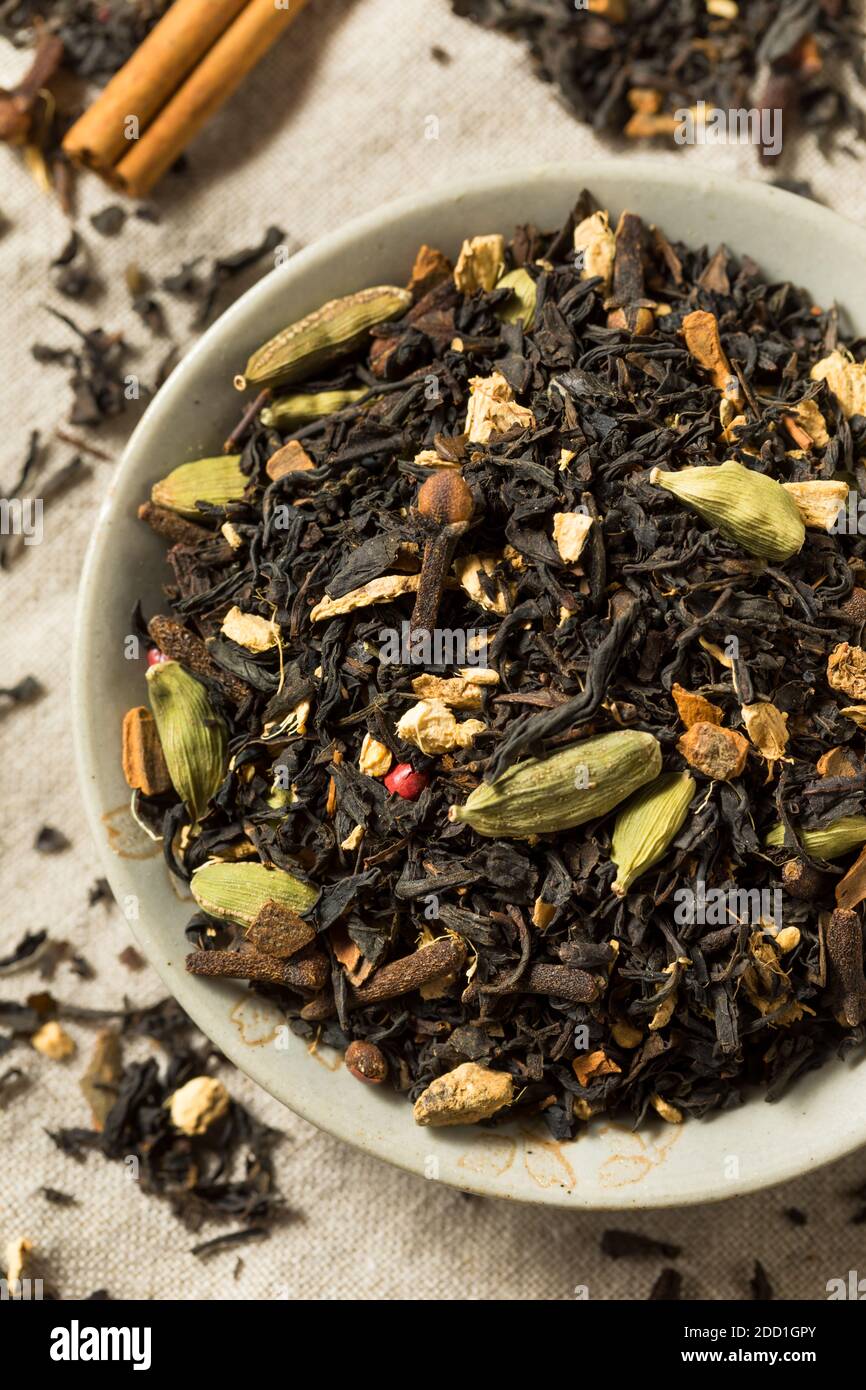 Dry Organic Chai Black Tea with Spices Stock Photo - Alamy