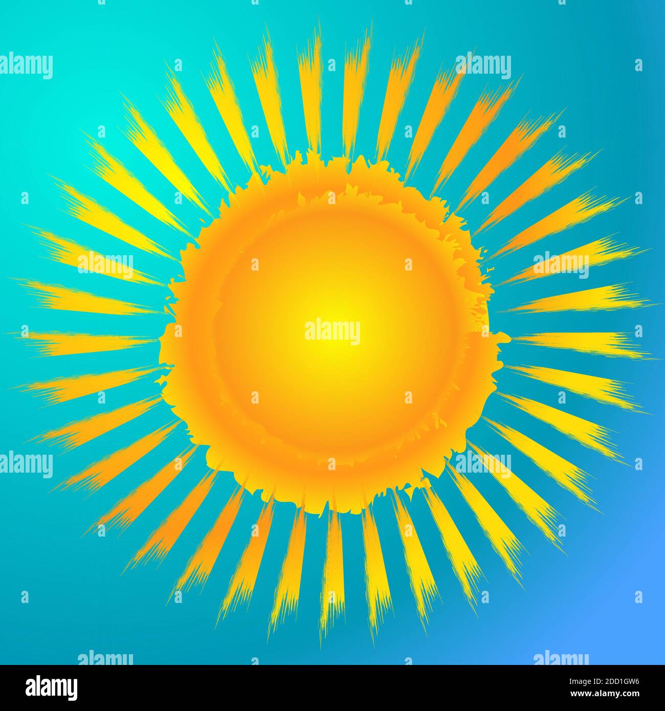 Grungy, grunge, Textured sun clip-art design element. Painted, sketchy ...