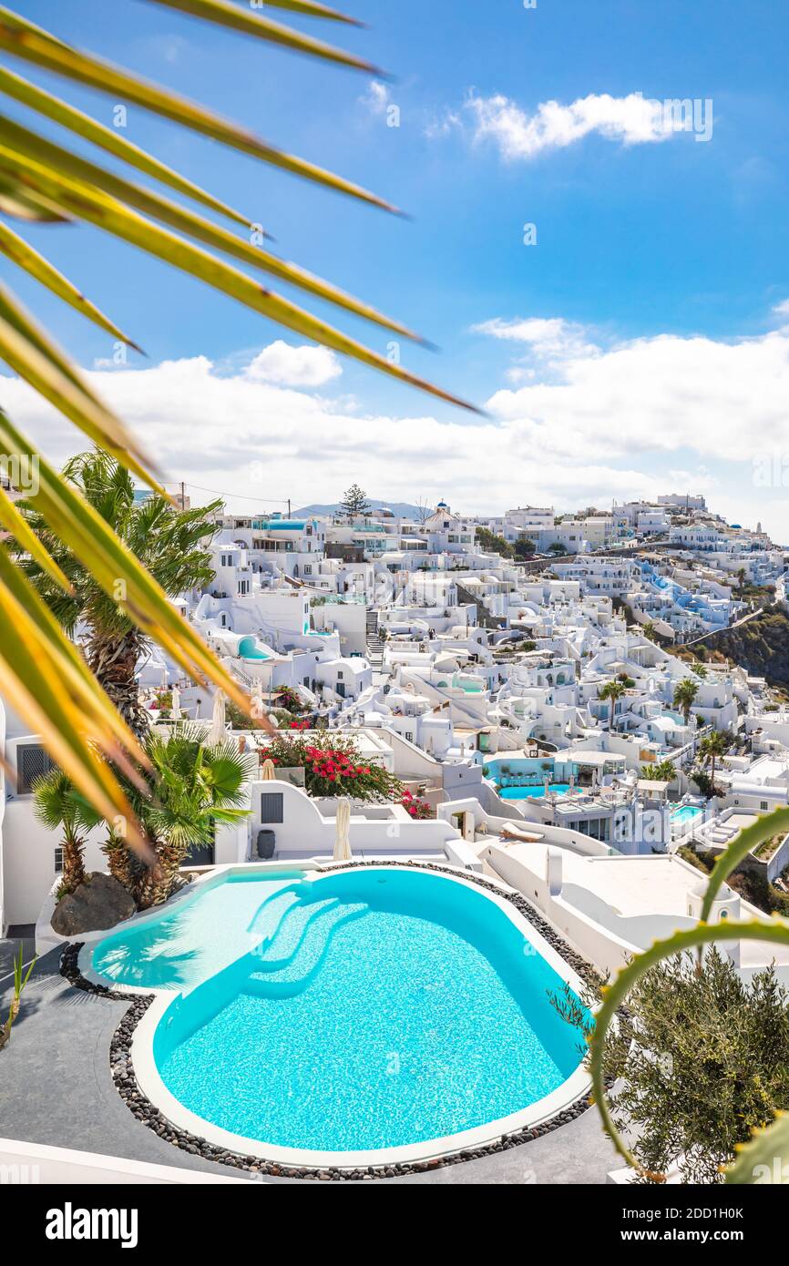 Santorini holiday swimming pool hi-res stock photography and images - Alamy