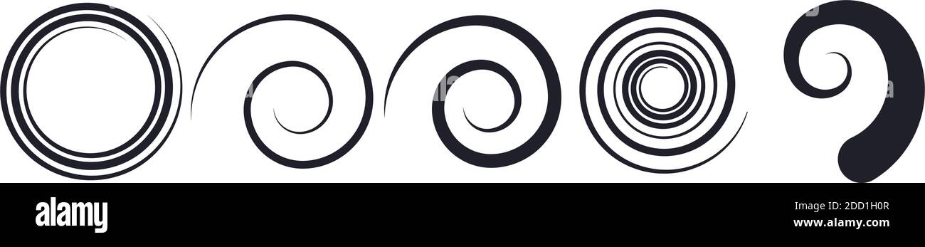 Abstract spiral, twist. Radial swirl, twirl curvy lines element ...