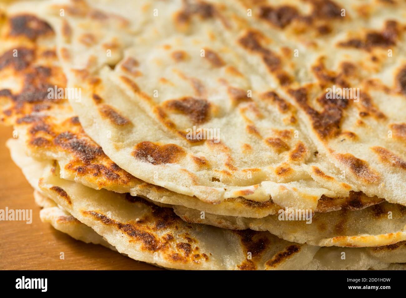 Homemade Norwegian Potato Lefse Flatbread with Sugar and Butter Stock ...