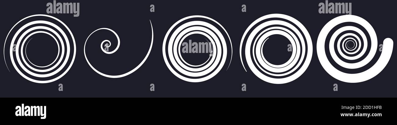 Abstract spiral, twist. Radial swirl, twirl curvy lines element ...