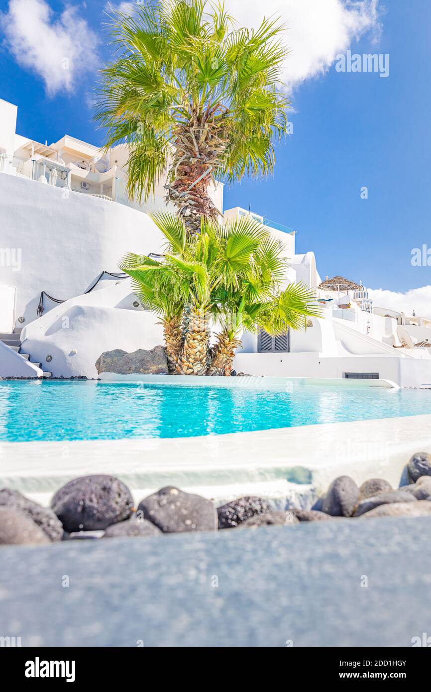 Santorini holiday swimming pool hi-res stock photography and images - Alamy