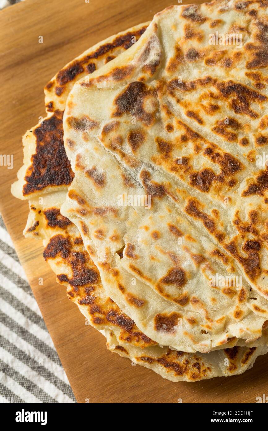 Homemade Norwegian Potato Lefse Flatbread with Sugar and Butter Stock ...