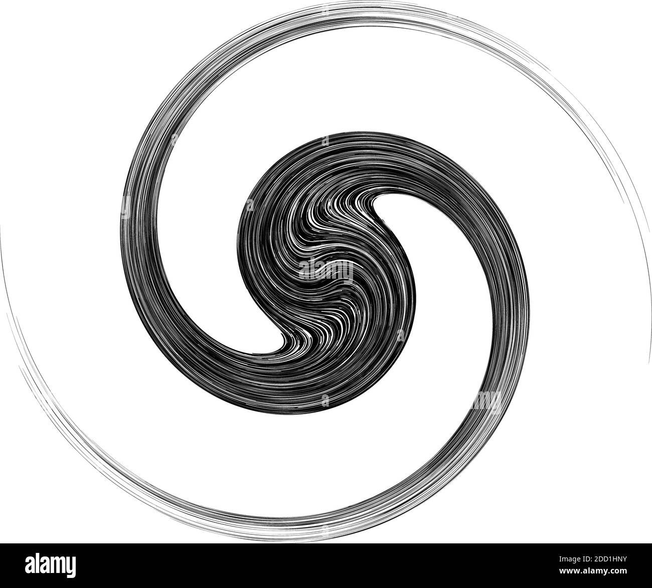 Cycle design element with contort, spin effect. Abstract swerve circlet ...