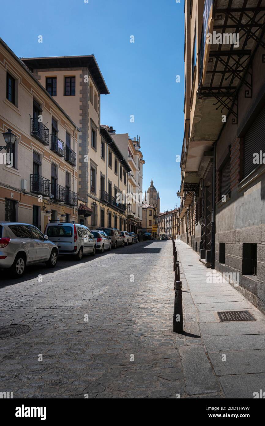 Street view of the city of Segovia, Spain Stock Photo - Alamy