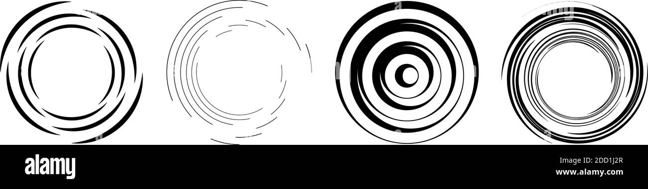 Spiral, swirl, twirl element set. Rotating circular shape Vector ...