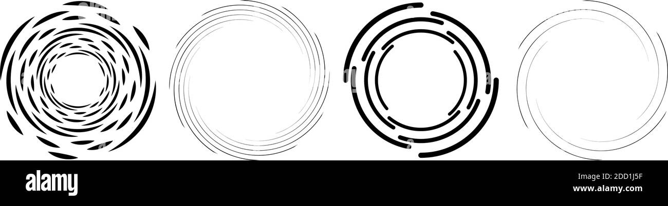 Spiral, swirl, twirl element set. Rotating circular shape Vector ...