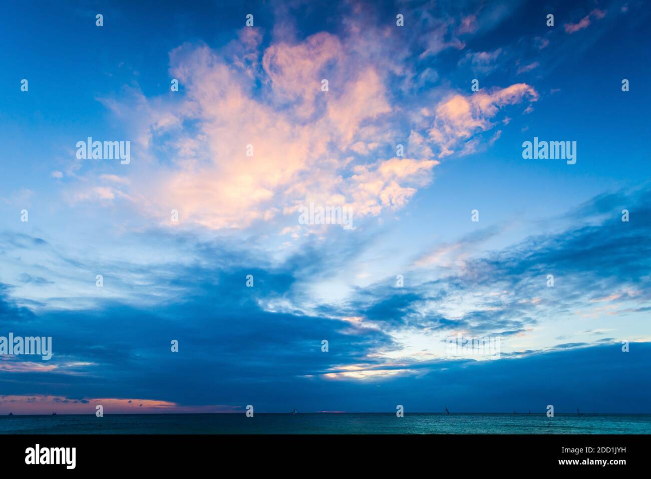 Dramatic tropical sunset at Boracay island beach in Philippines Stock ...