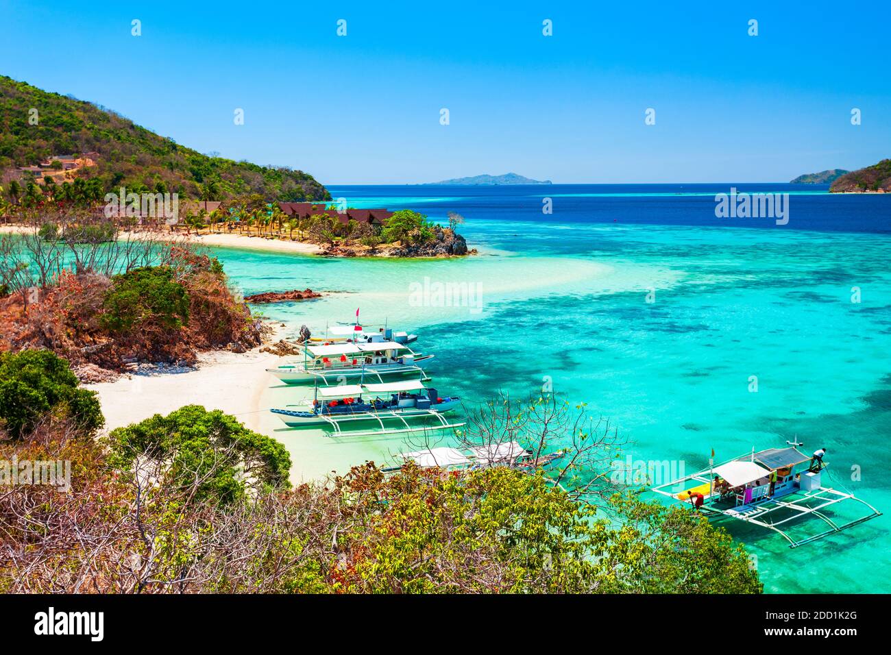 Traditional filipino bangka boat or banca at Malcapuya island near ...