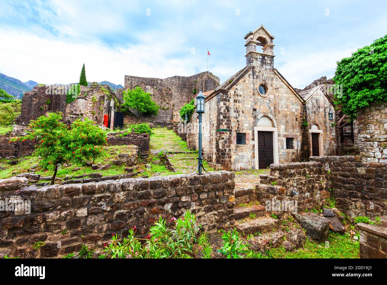 Church ruins in the Stari Grad Bar or Bar Old Town, a small town in ...