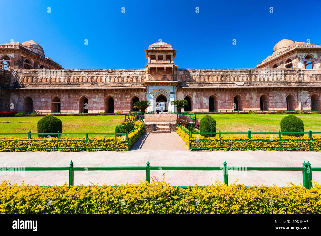 Jahaz Mahal or Ship Palace ruins in Mandu ancient city in Madhya ...