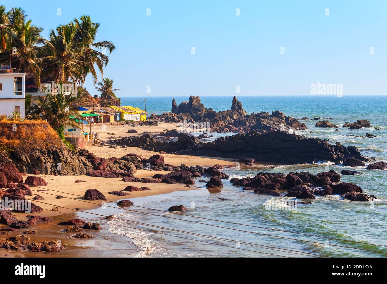 Rocks at Arambol beach in north Goa, south India Stock Photo - Alamy