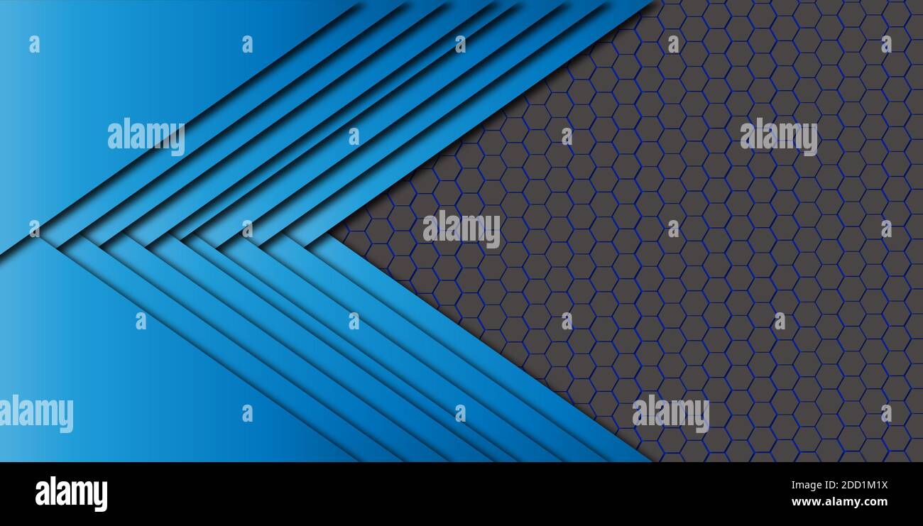 A 3D rendering of blue triangle shapes against a honeycomb pattern ...