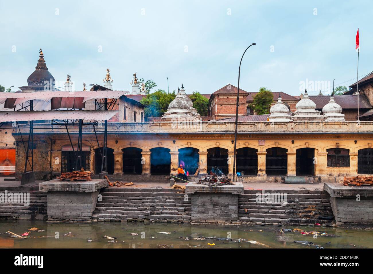 Hindu cremation ritual at the Bagmati river ghats near the ...