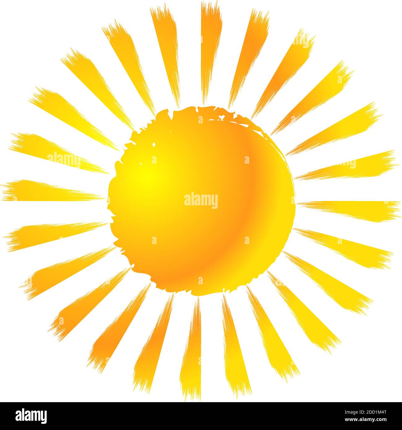 Grungy, grunge, Textured sun clip-art design element. Painted, sketchy ...