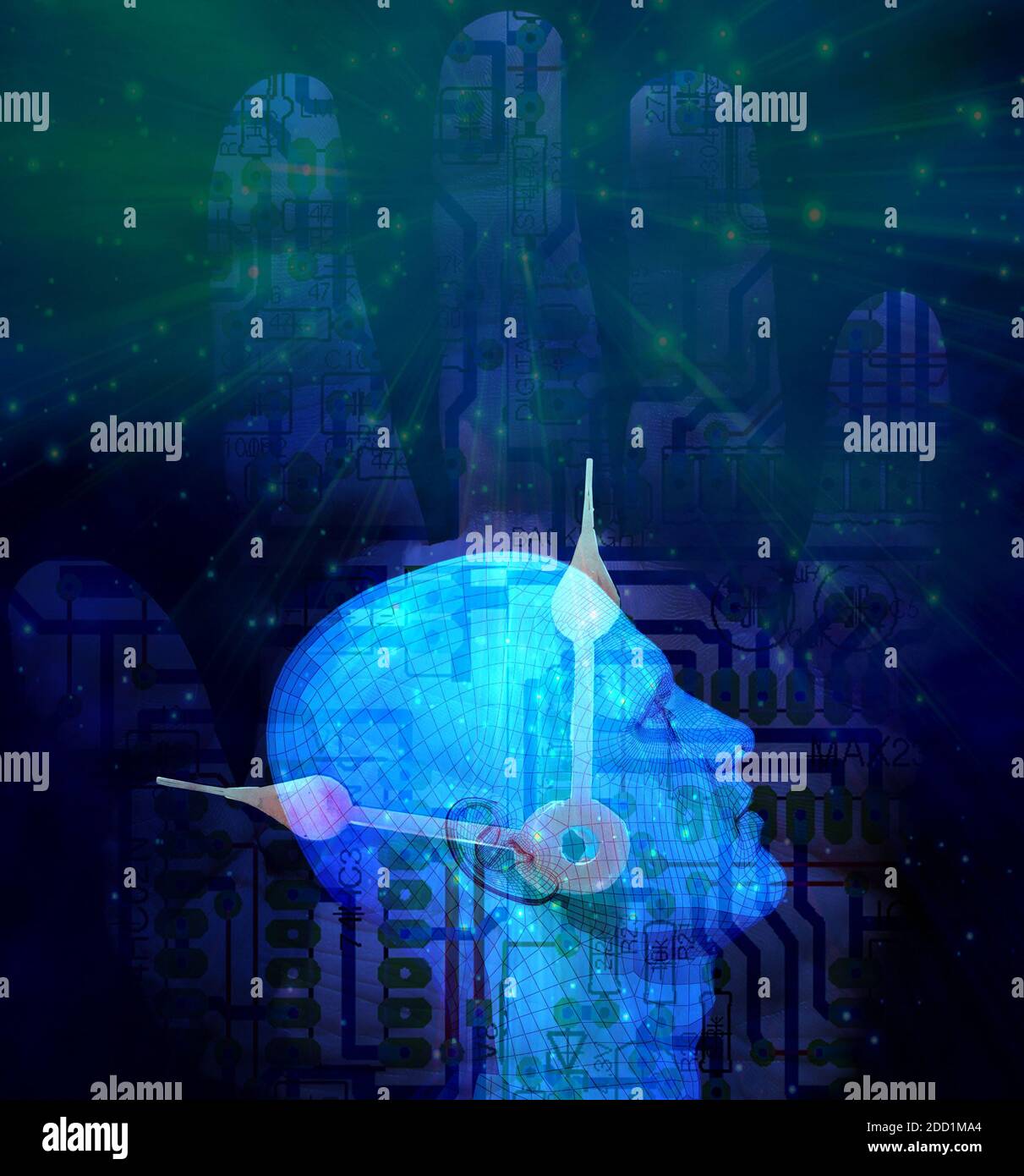 Machine Mind Concept. 3D rendering Stock Photo - Alamy