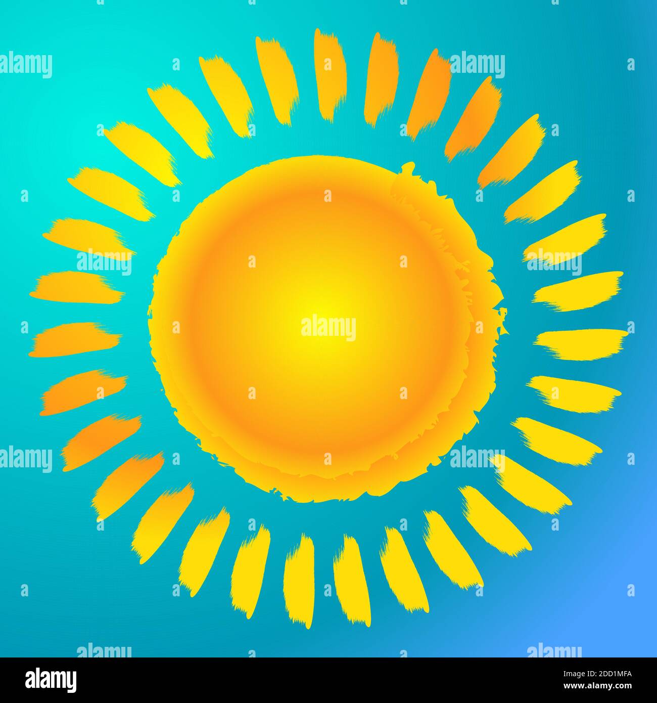 Grungy, grunge, Textured sun clip-art design element. Painted, sketchy ...