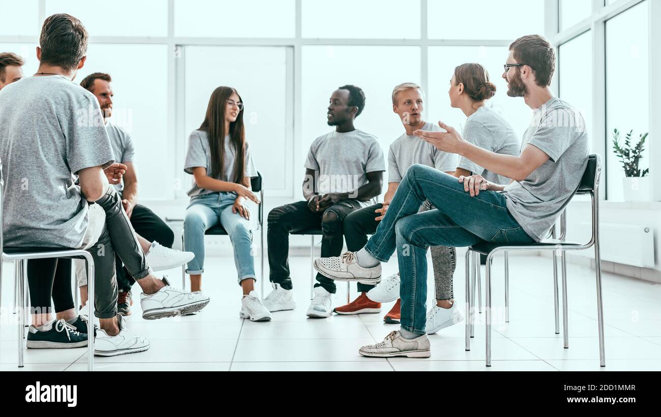 group of young like-minded people discussing their ideas Stock Photo ...