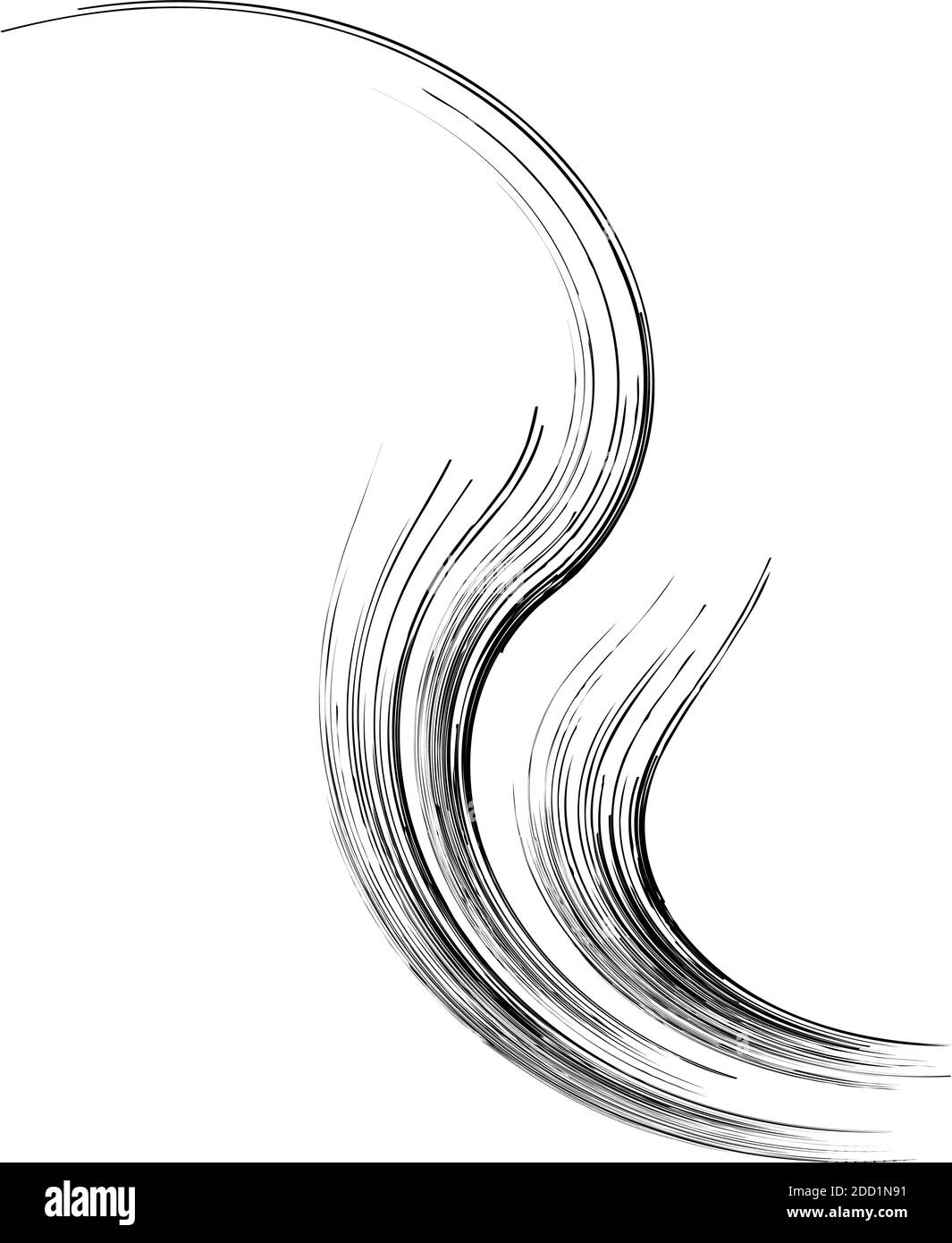 Organic weed, grass like curvy, wavy lines – Stock illustration, Clip ...