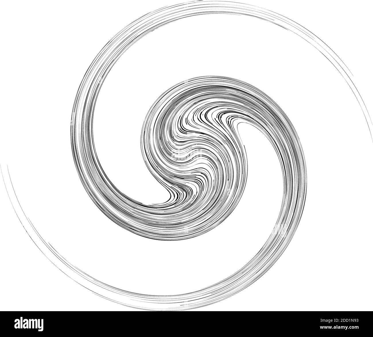 Cycle design element with contort, spin effect. Abstract swerve circlet ...