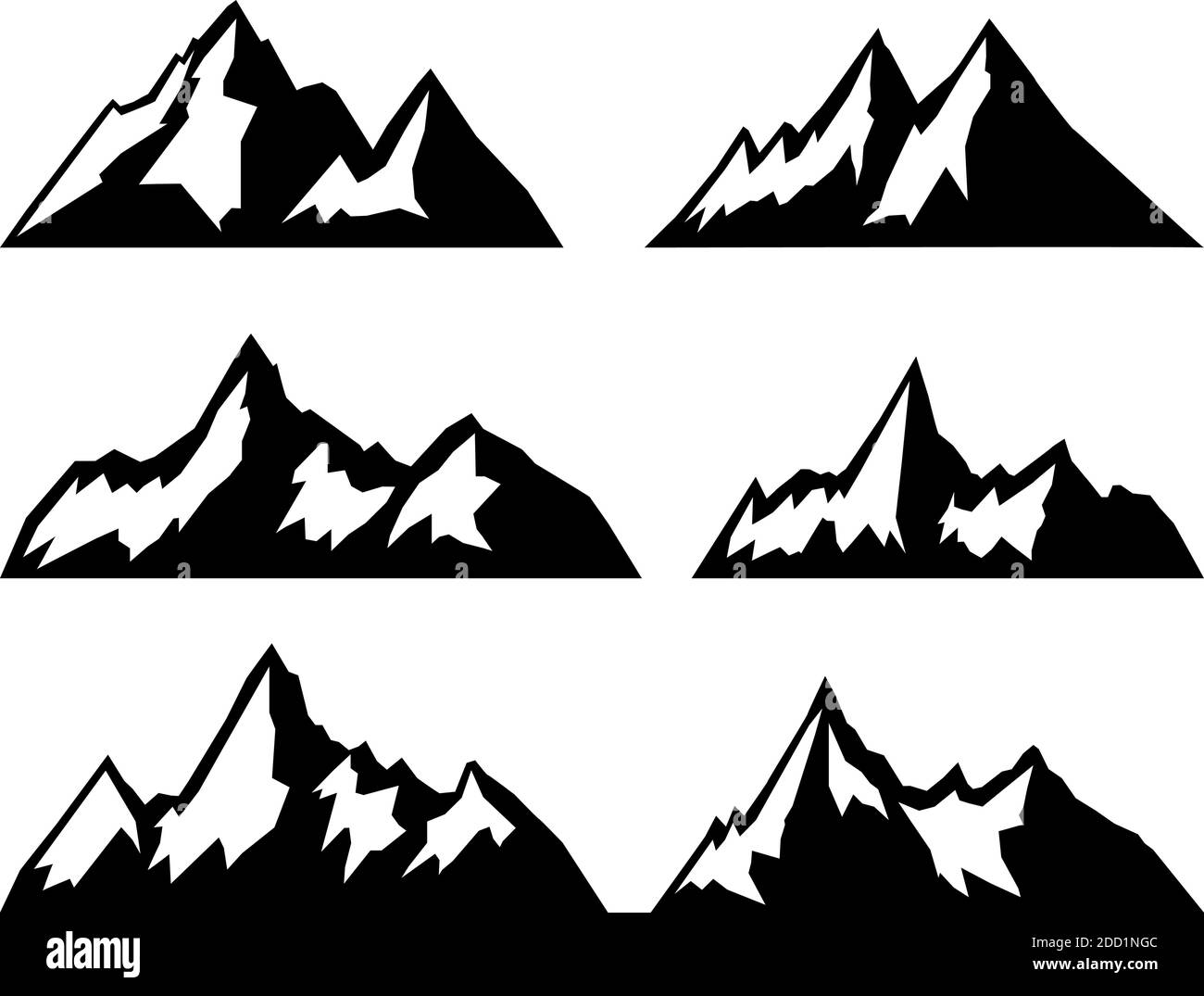 set of the mountains illustrations isolated on white background. Design ...