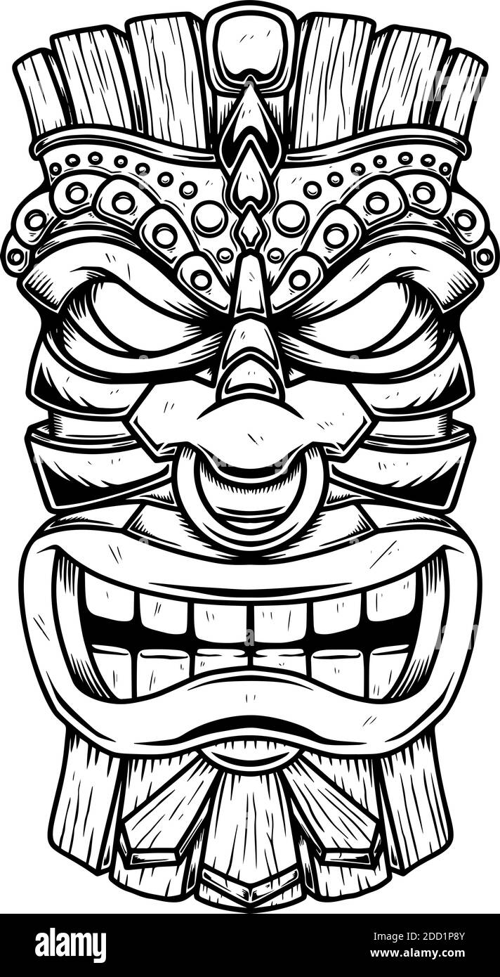 Tiki Mask Coloring Pages