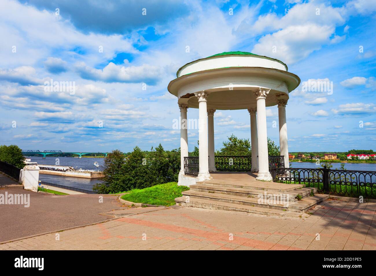 Pavillion at the Volga river embankment is an open round rotunda, one ...