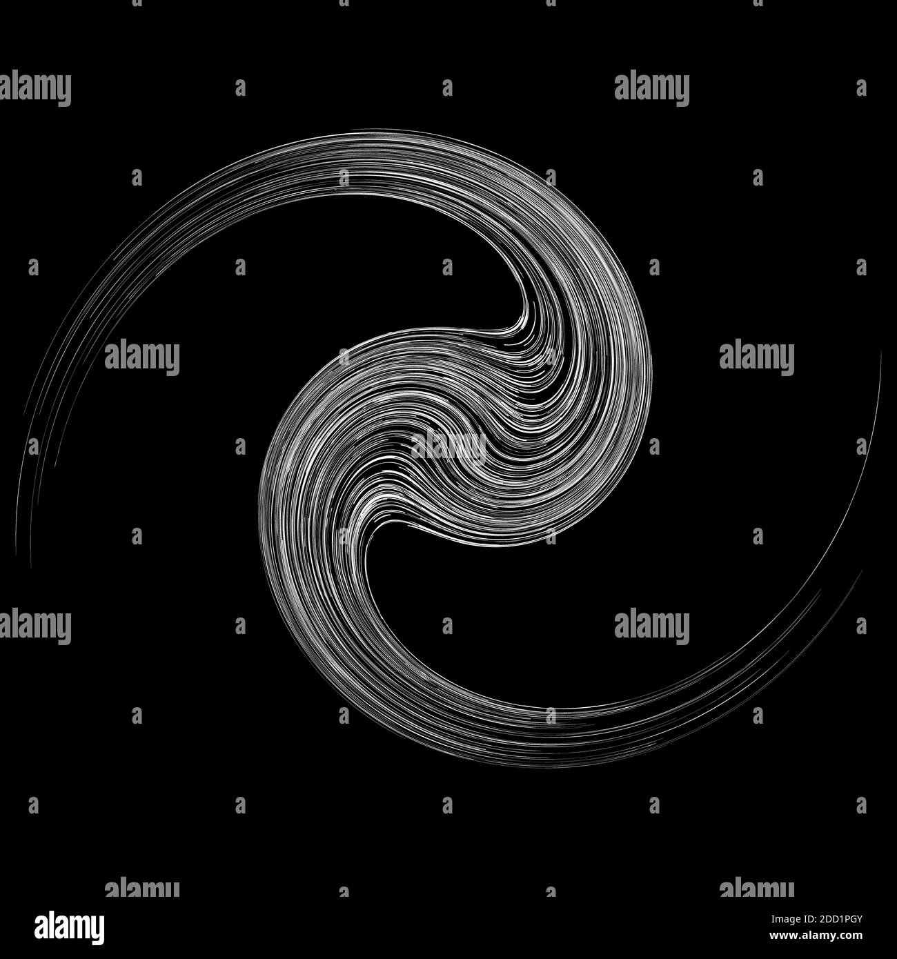 Cycle design element with contort, spin effect. Abstract swerve circlet ...