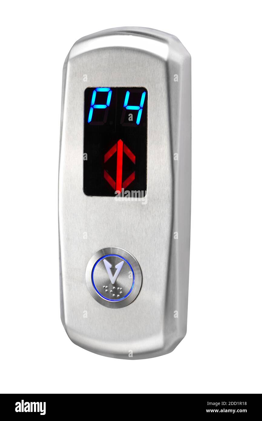 Elevator buttons panel isolated on white background Stock Photo - Alamy