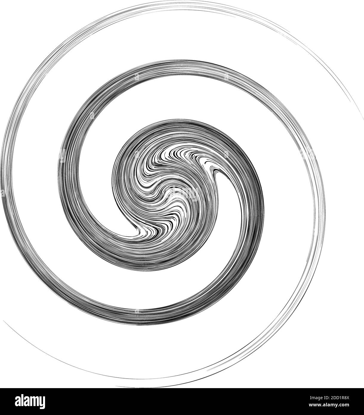 Cycle design element with contort, spin effect. Abstract swerve circlet ...