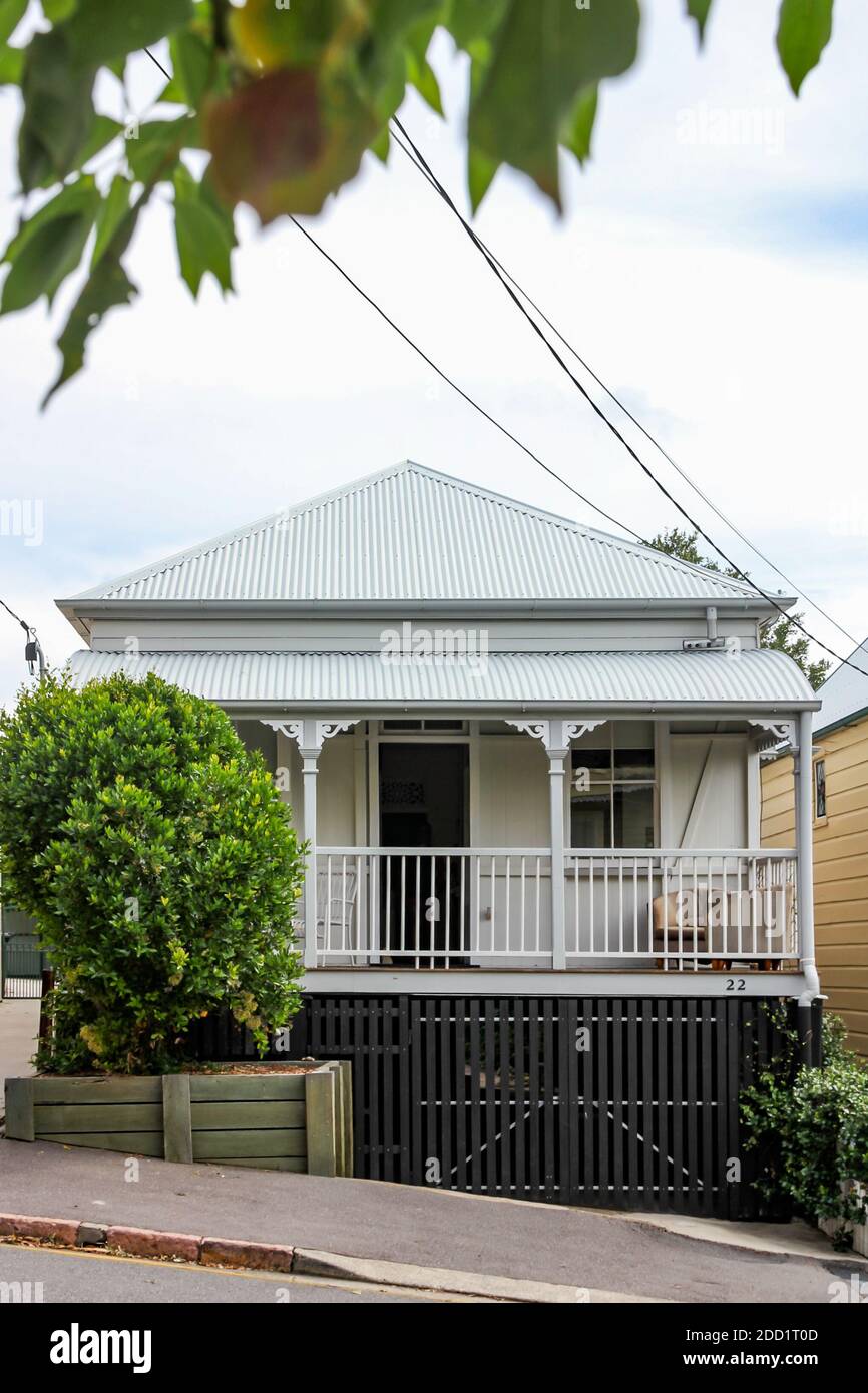 Old Queenslander-style home in Brisbane, Queensland, Australia Stock ...