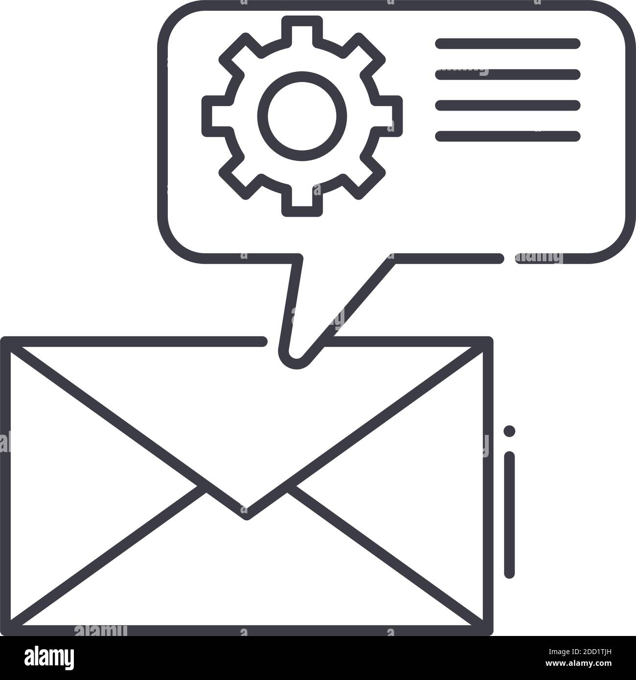 Email support icon, linear isolated illustration, thin line vector, web ...