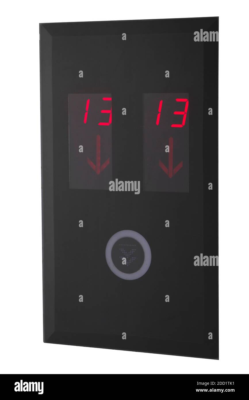 Elevator buttons panel isolated on white background Stock Photo - Alamy