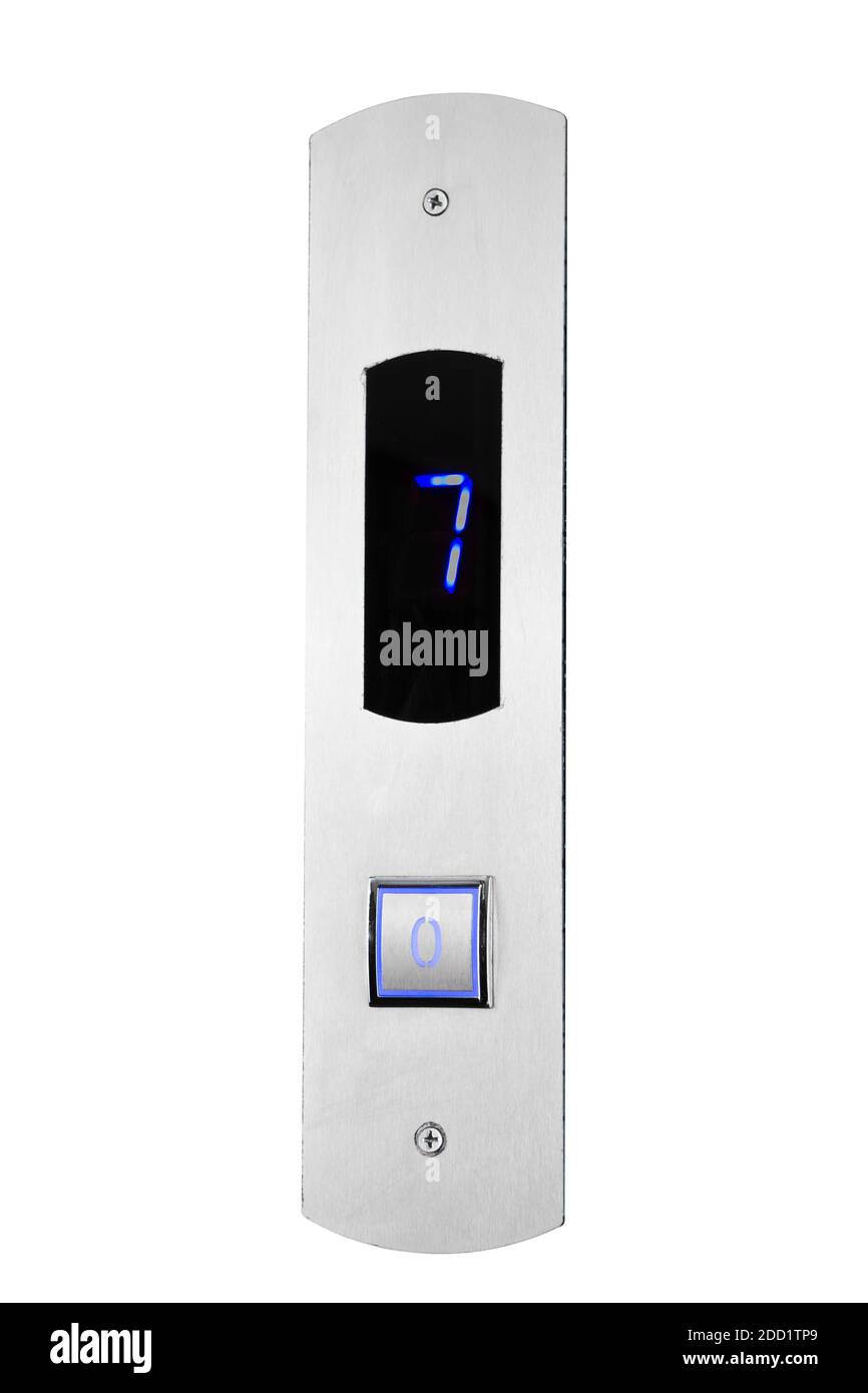 Elevator buttons panel isolated on white background Stock Photo - Alamy