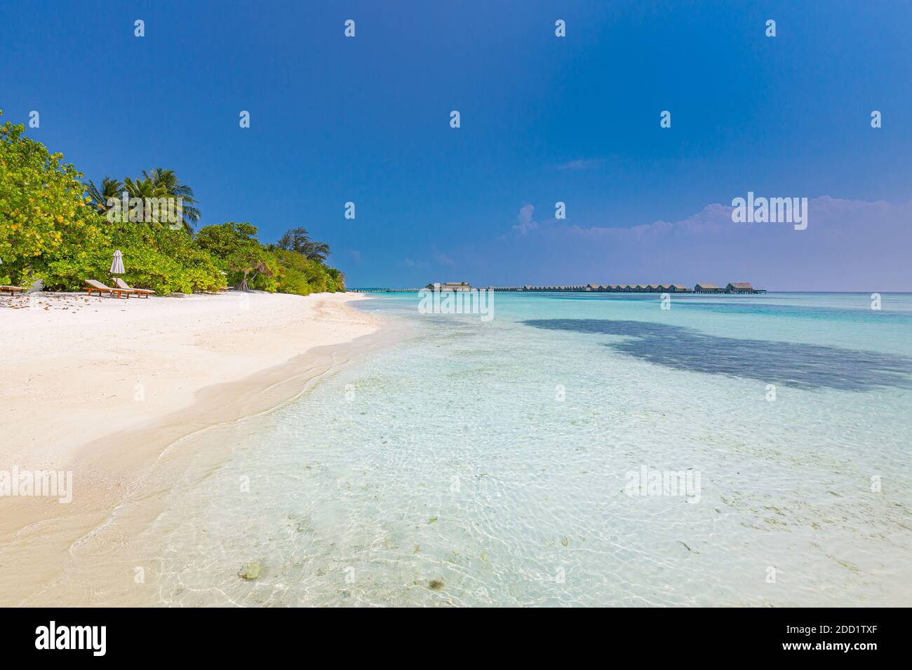 Tropical beach background as summer landscape with beach swing or ...