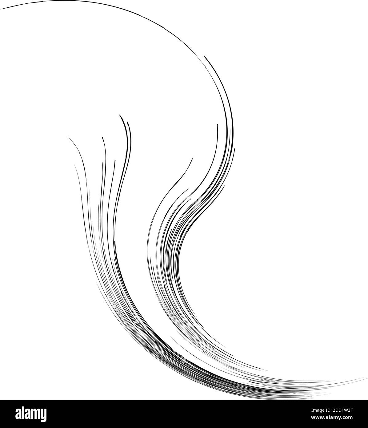 Organic weed, grass like curvy, wavy lines – Stock illustration, Clip ...