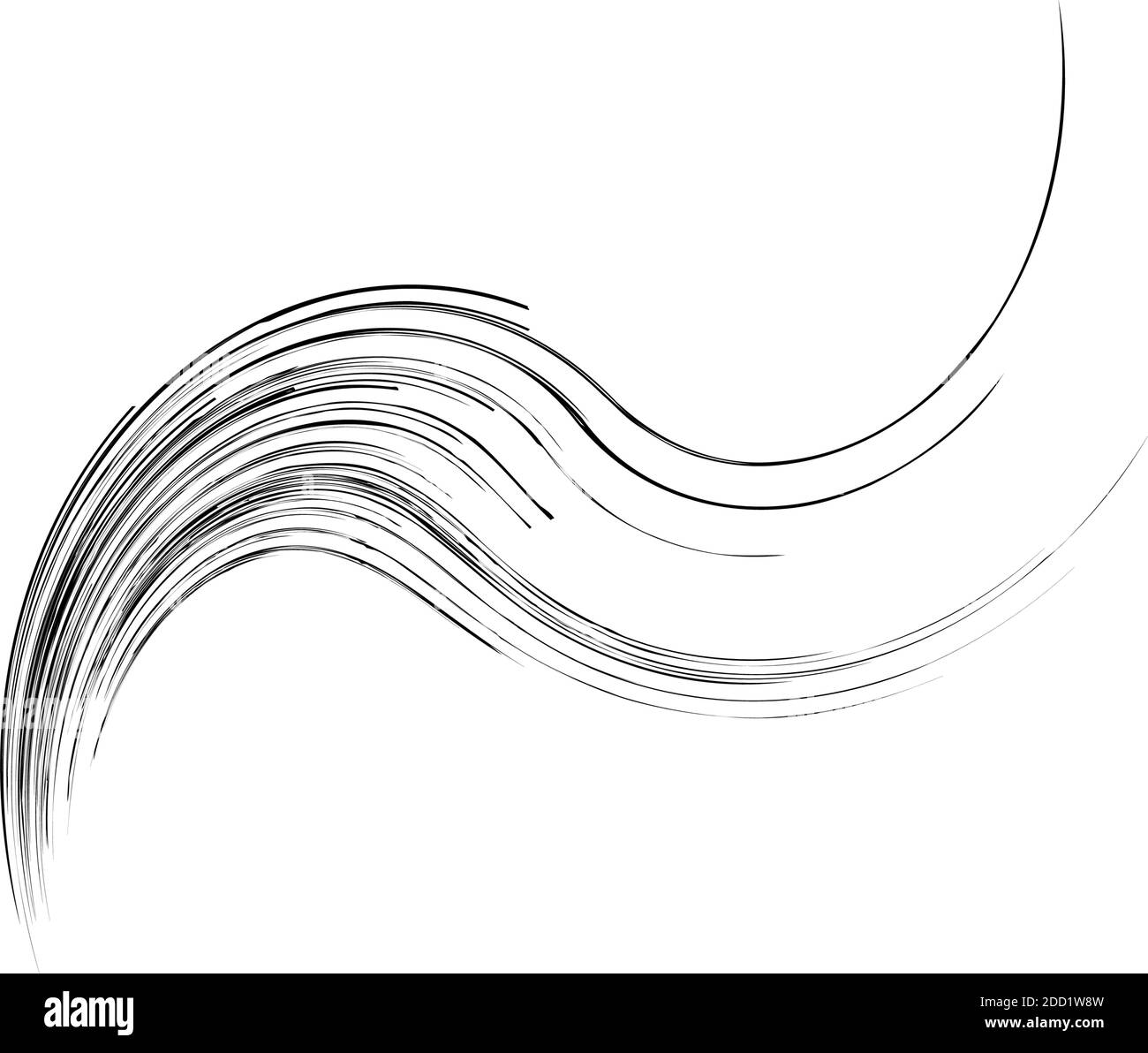 Organic weed, grass like curvy, wavy lines – Stock illustration, Clip ...