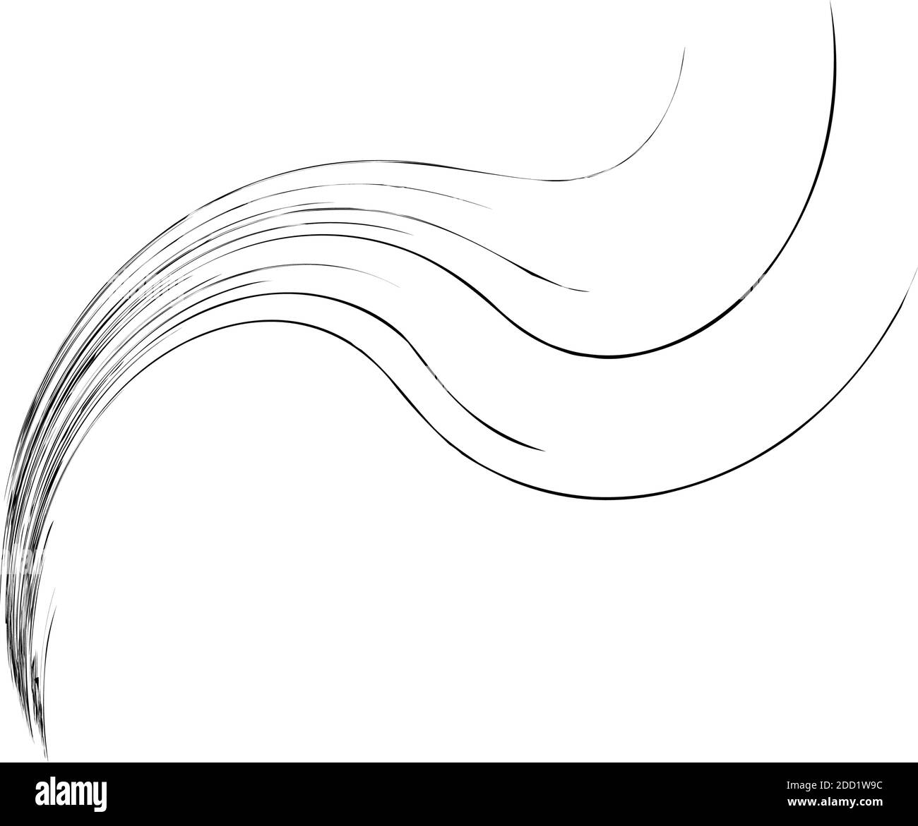 Organic weed, grass like curvy, wavy lines – Stock illustration, Clip ...