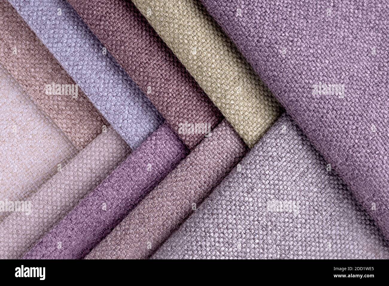 Bright collection of gunny textile samples. Multicolor Fabric texture ...