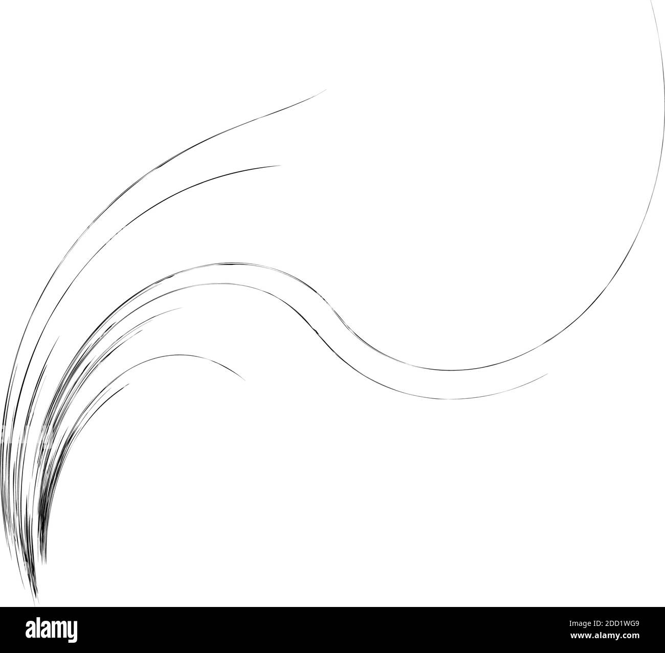 Organic weed, grass like curvy, wavy lines – Stock illustration, Clip ...