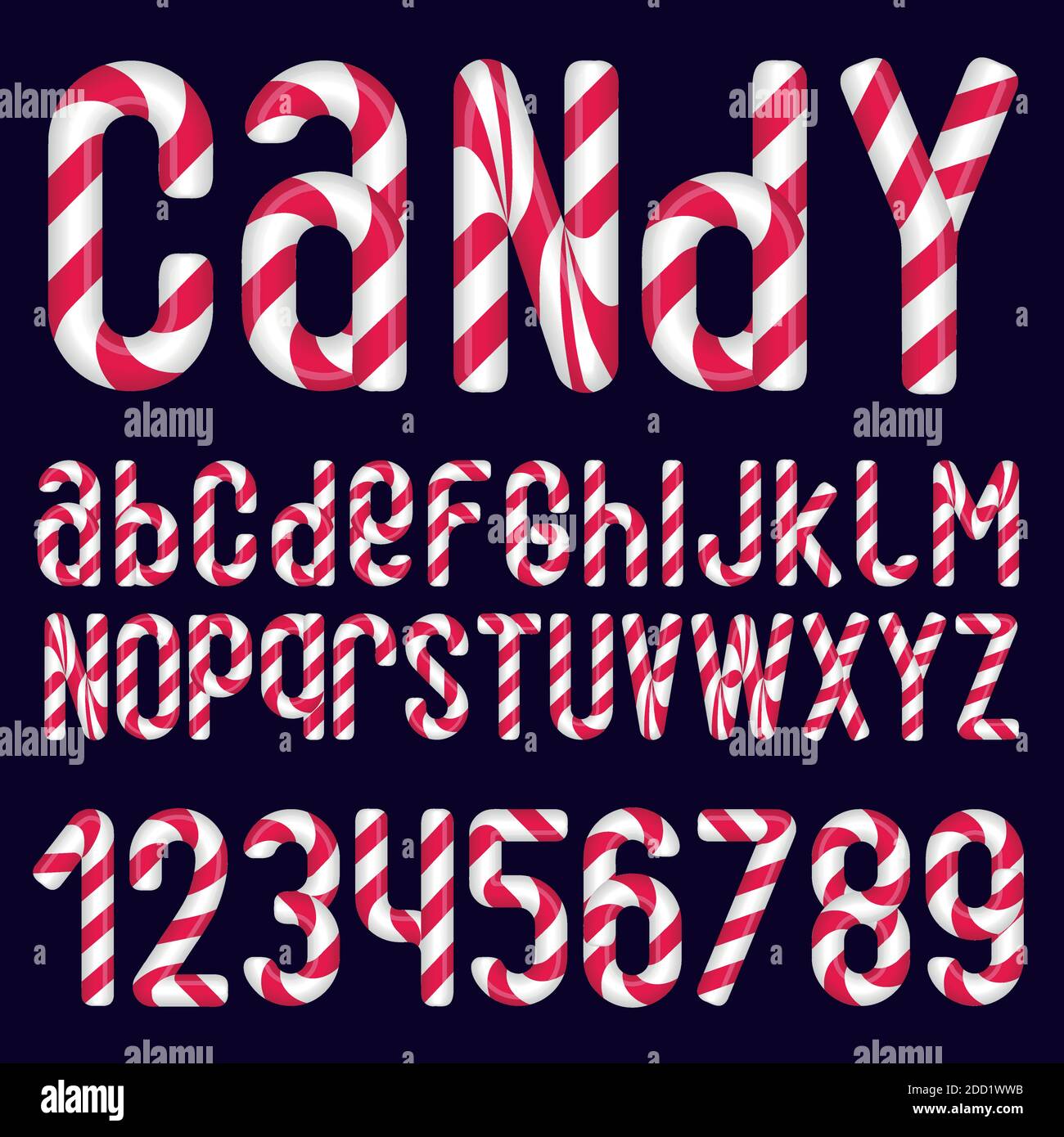 Candy cane alphabet Stock Vector Image & Art - Alamy