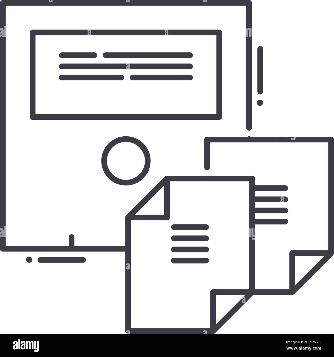 Duplicate data storage icon, linear isolated illustration, thin line ...