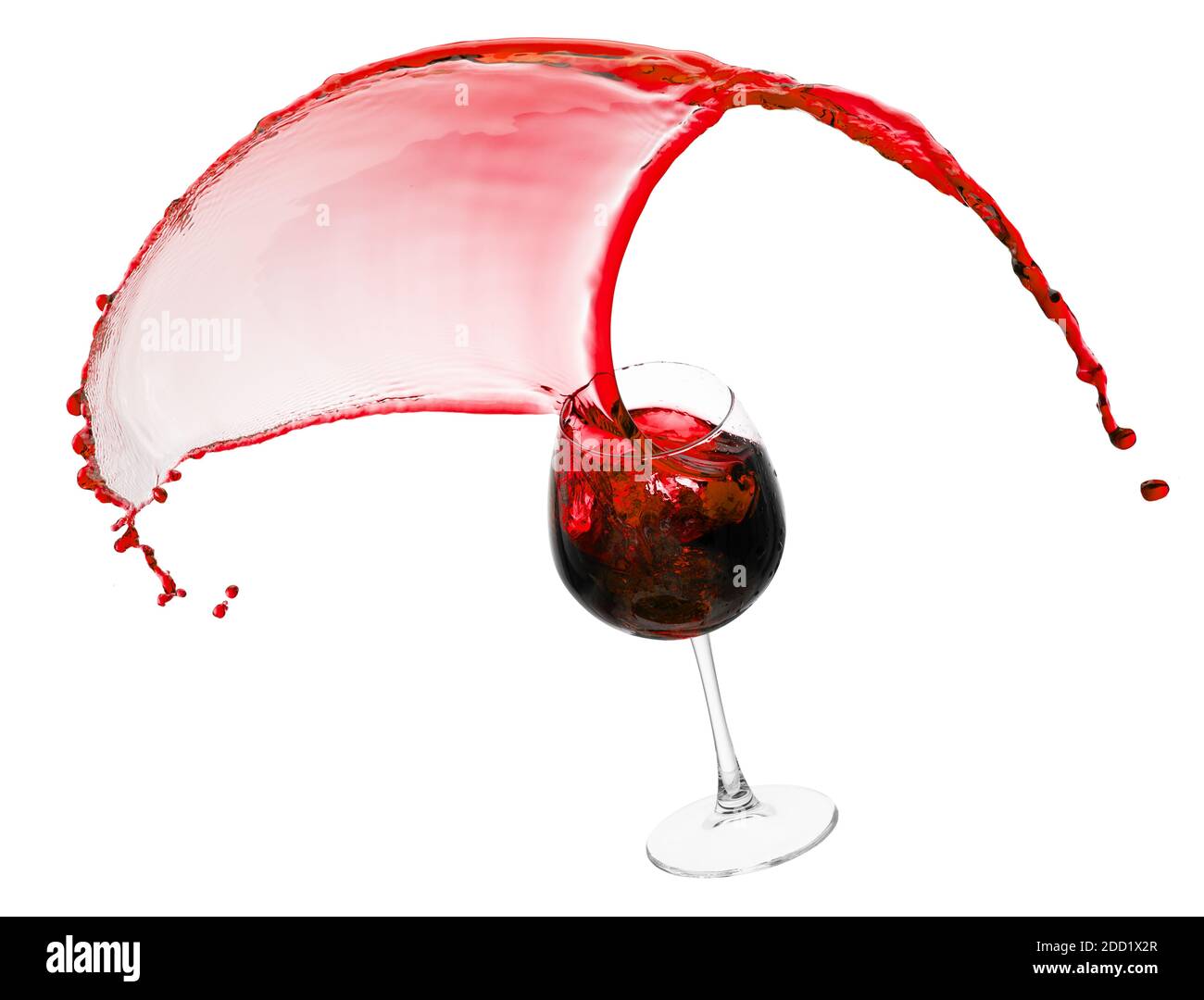 red wine splash from glass isolated on a white background Stock Photo ...